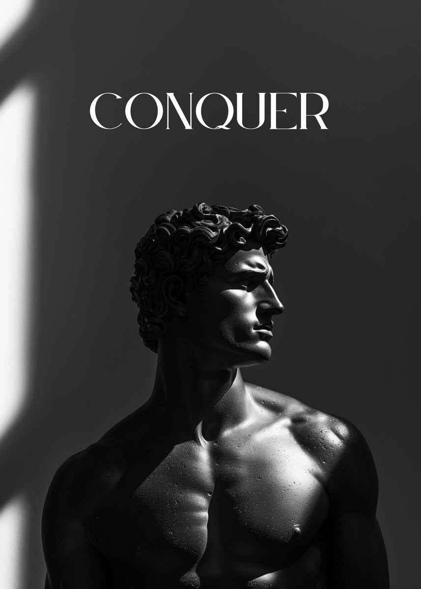 'Conquer Inspirational Text' Poster, picture, metal print, paint by ...