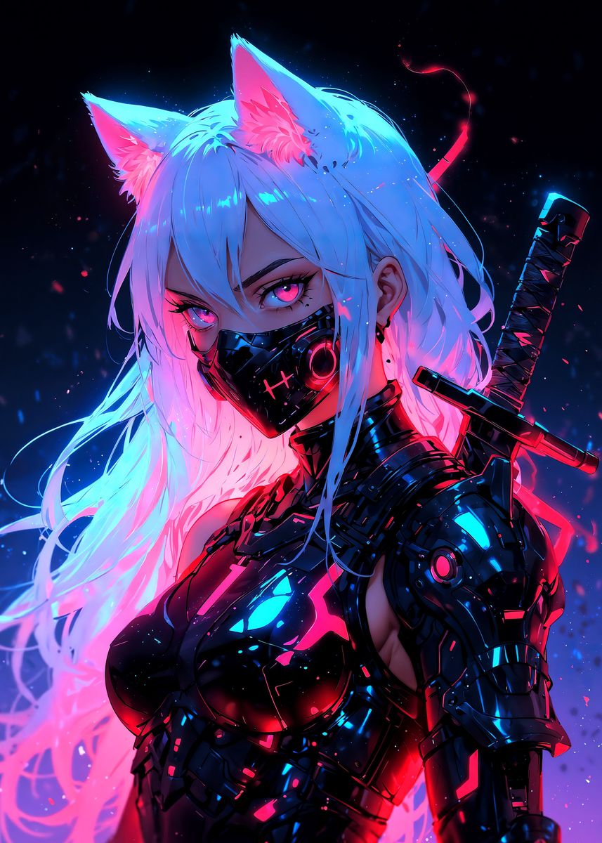 'Anime Cyborg Girl' Poster, picture, metal print, paint by hans skon ...