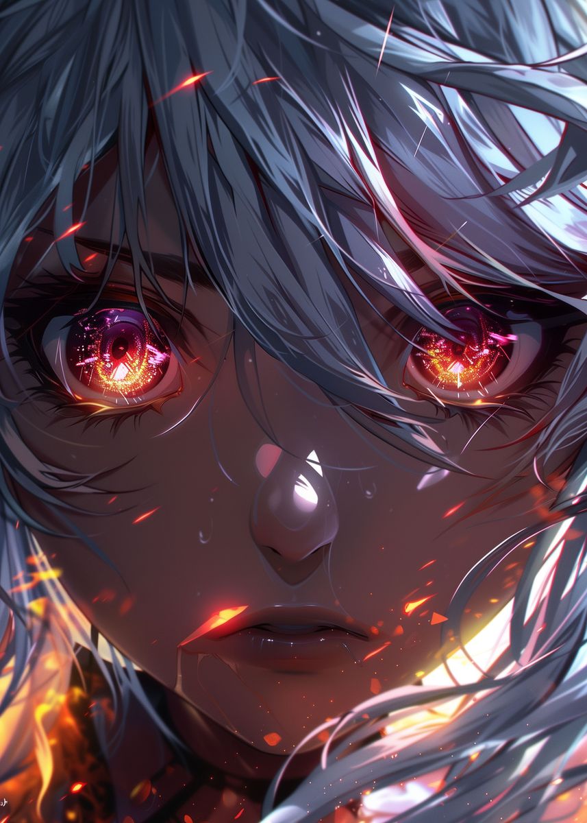 'Lightning Anime Lady' Poster, picture, metal print, paint by Hotaru ...