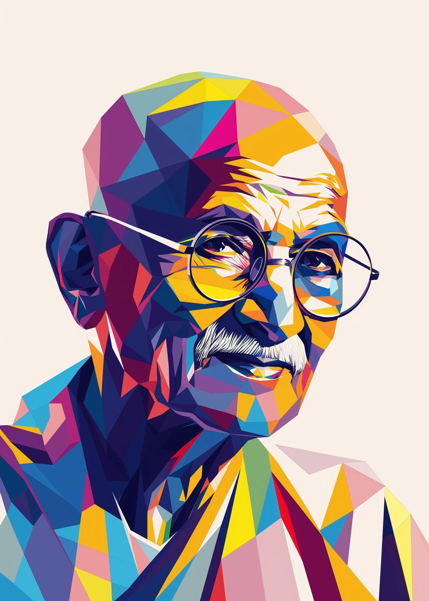 'Mahatma Gandhi Wpap Art' Poster, picture, metal print, paint by Mus ...
