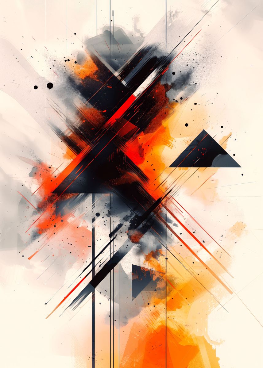 'Cross Shapes Abstract Art' Poster, picture, metal print, paint by Art ...