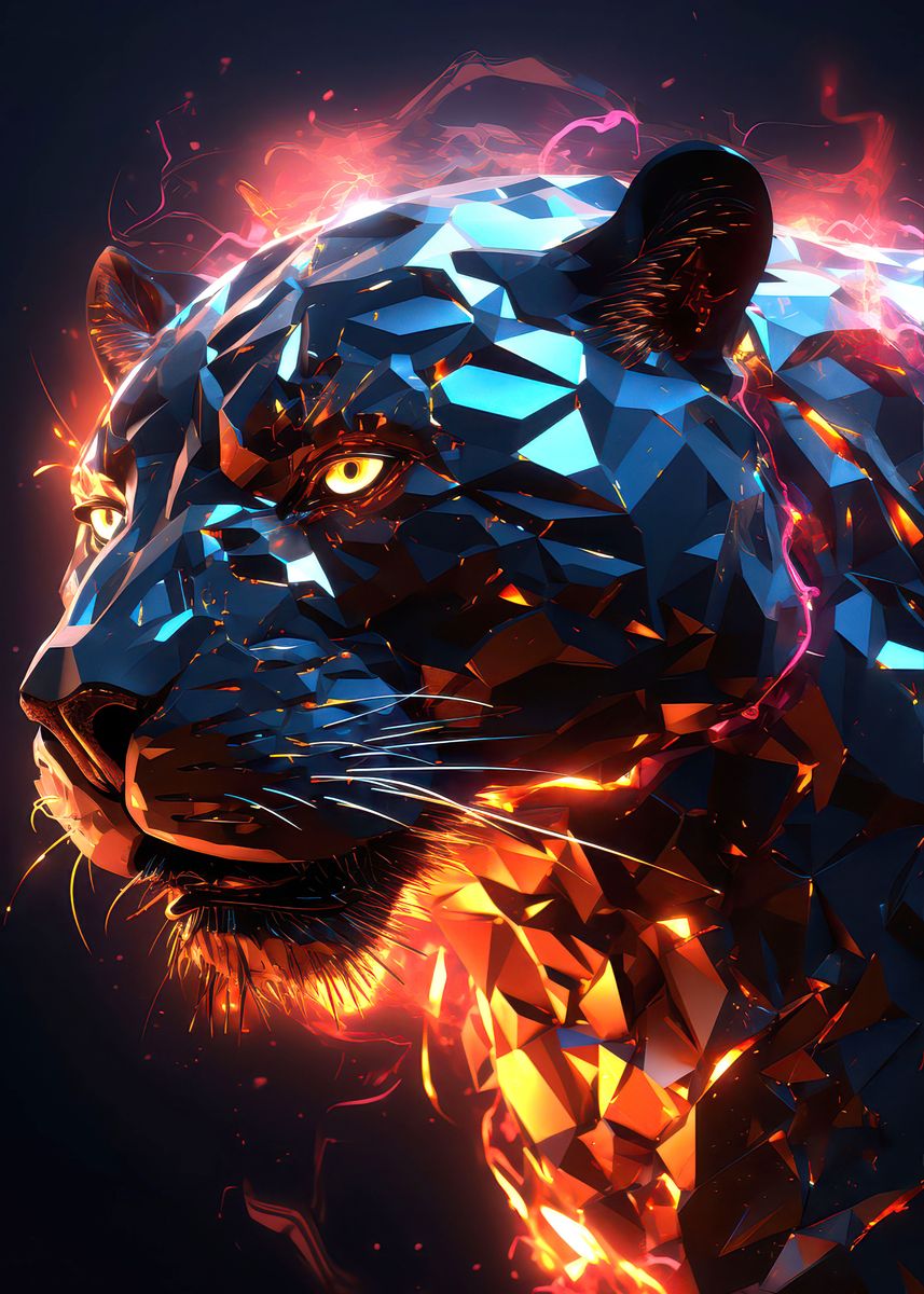 'High Energy Panther ' Poster, picture, metal print, paint by Kingdom ...