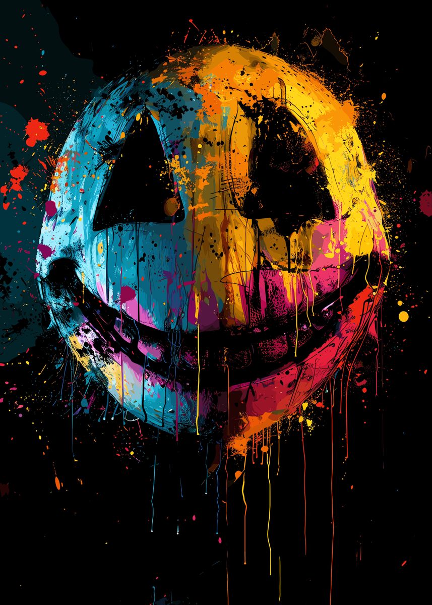 'Crazy Smiles Vibrant Hues' Poster, picture, metal print, paint by ...