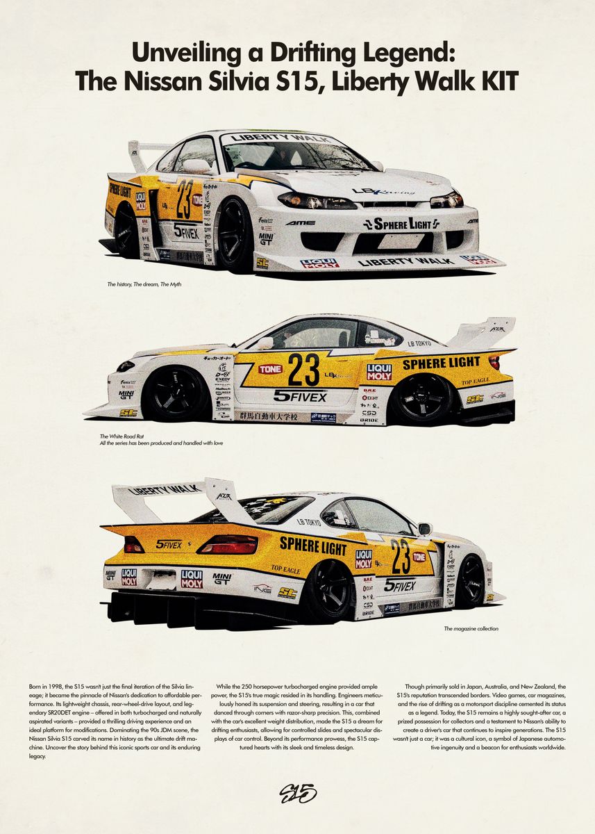 'Silvia S15 Liberty Walk ' Poster, picture, metal print, paint by ...