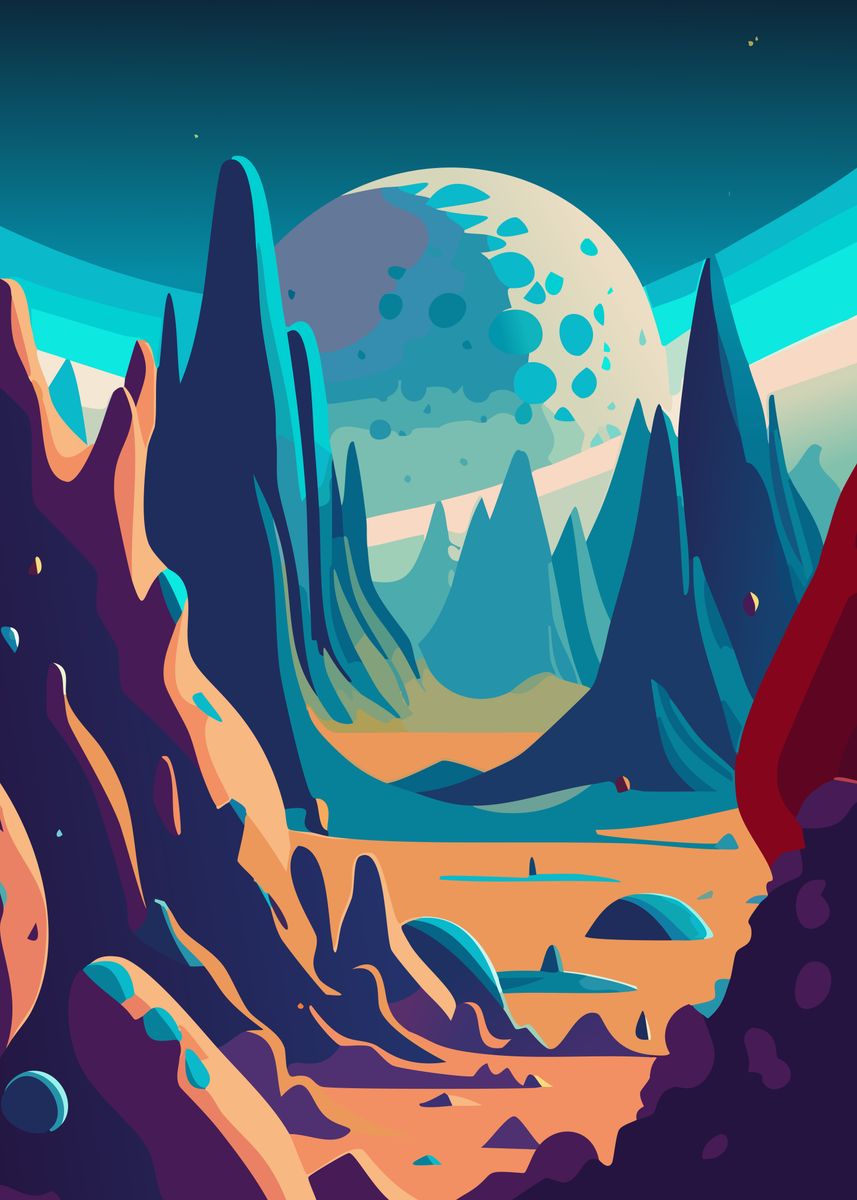 'Alien World' Poster, picture, metal print, paint by Greg | Displate