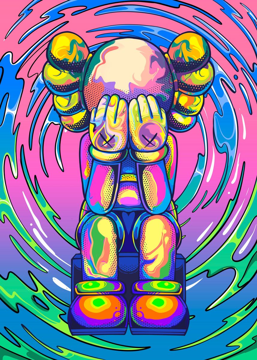 'kaws' Poster, picture, metal print, paint by Boon Edgar | Displate