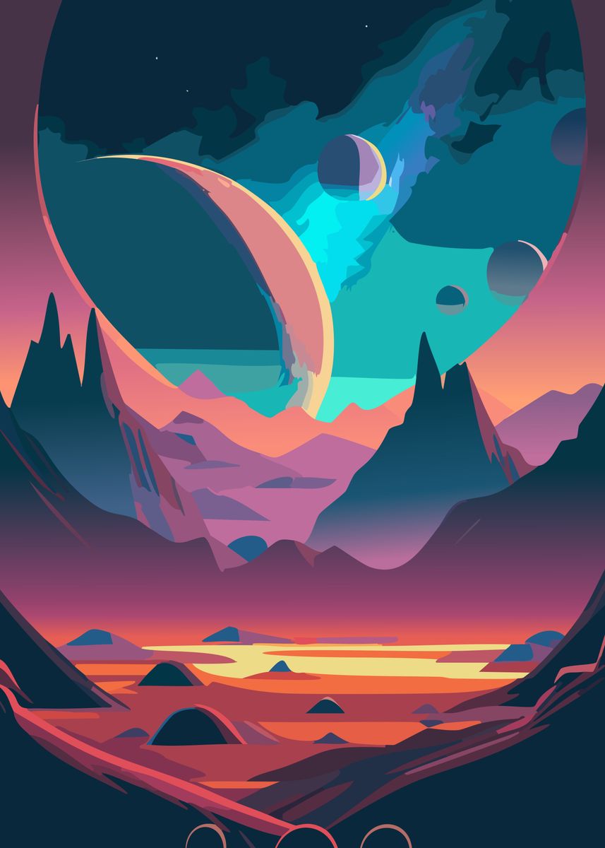 'Alien World' Poster, picture, metal print, paint by Greg | Displate