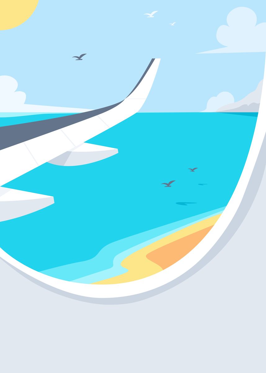 'Airplane Window View' Poster, picture, metal print, paint by ...