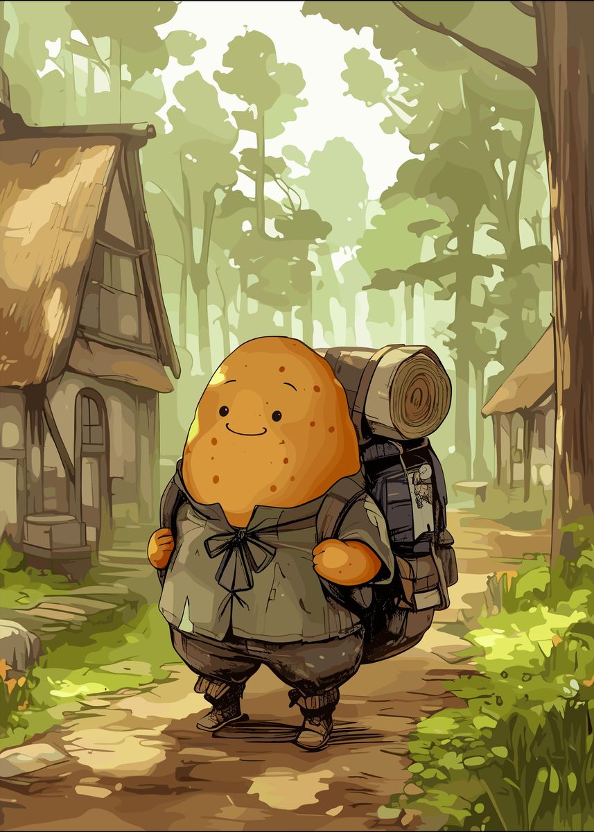 'Potato And Village' Poster, picture, metal print, paint by Lucky Star ...