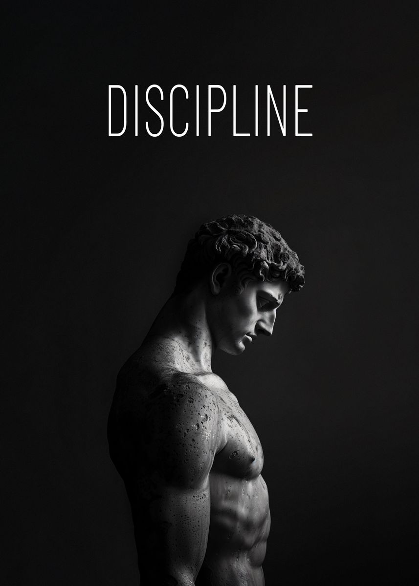 'Discipline Motivation Text' Poster, picture, metal print, paint by ...