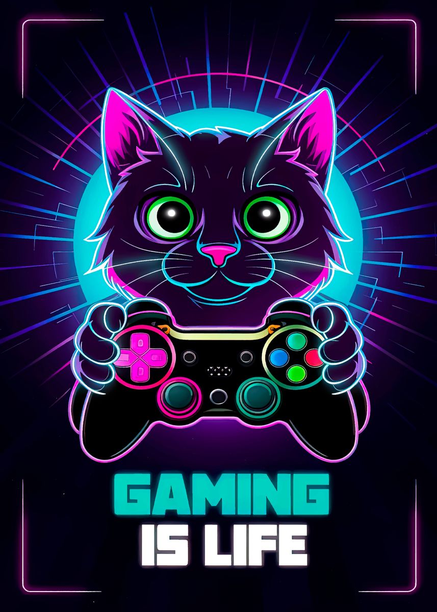 'Gaming is Life' Poster, picture, metal print, paint by Reflection ...