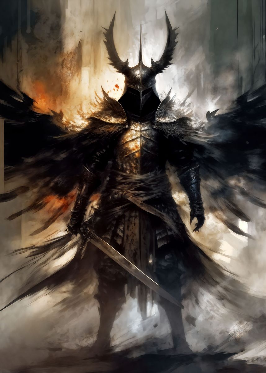 'Angel Warrior' Poster, picture, metal print, paint by Lukasz Kobylka ...