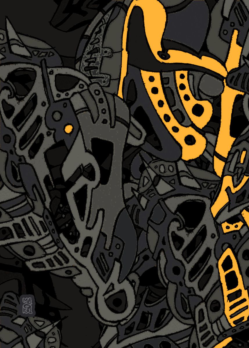 'Electric Detail GY2' Poster, picture, metal print, paint by Martine ...