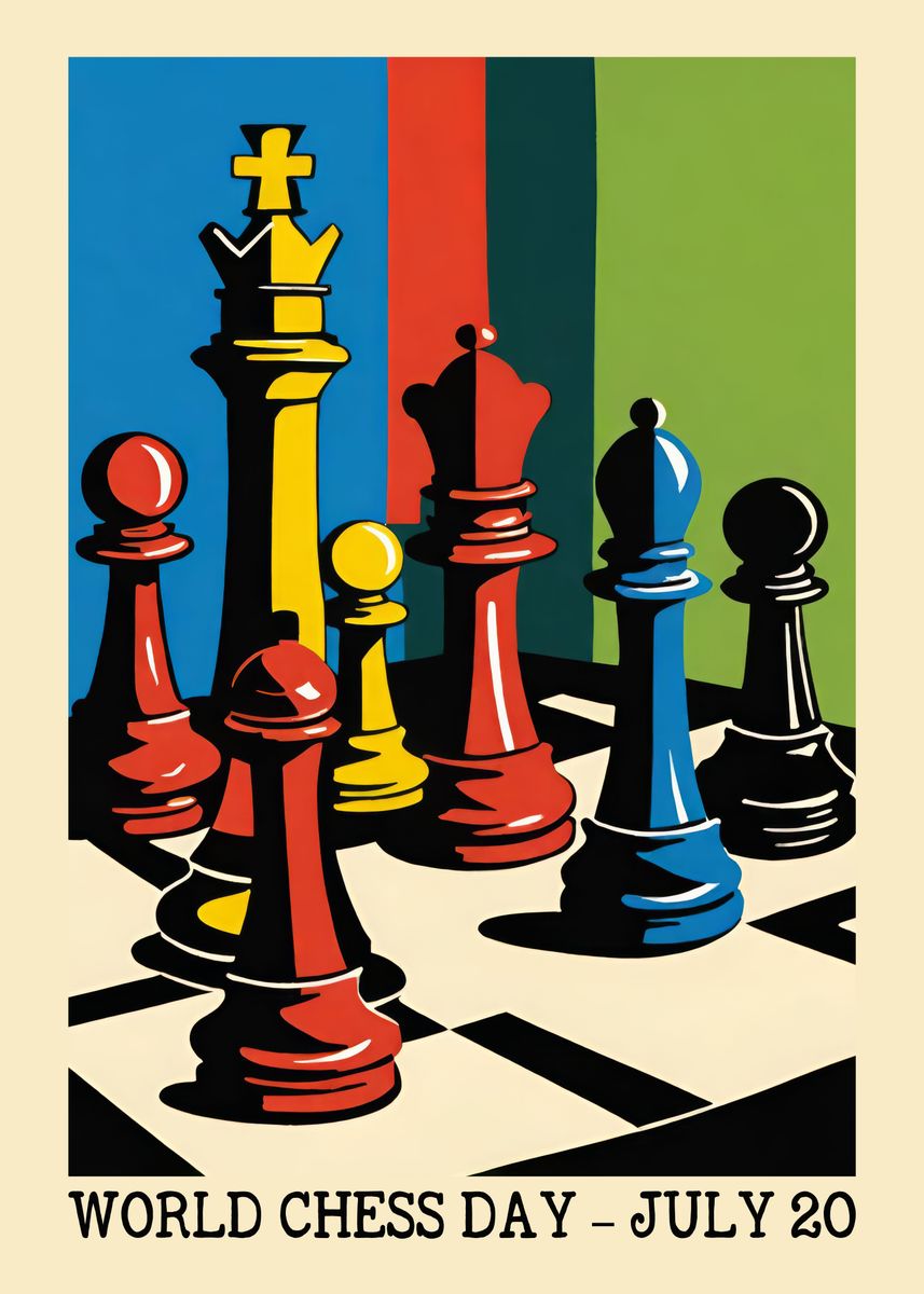 'World Chess Day Poster' Poster, picture, metal print, paint by ...