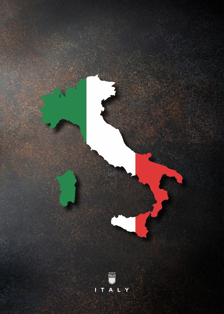 'italy flag maps' Poster, picture, metal print, paint by The Artnesia ...