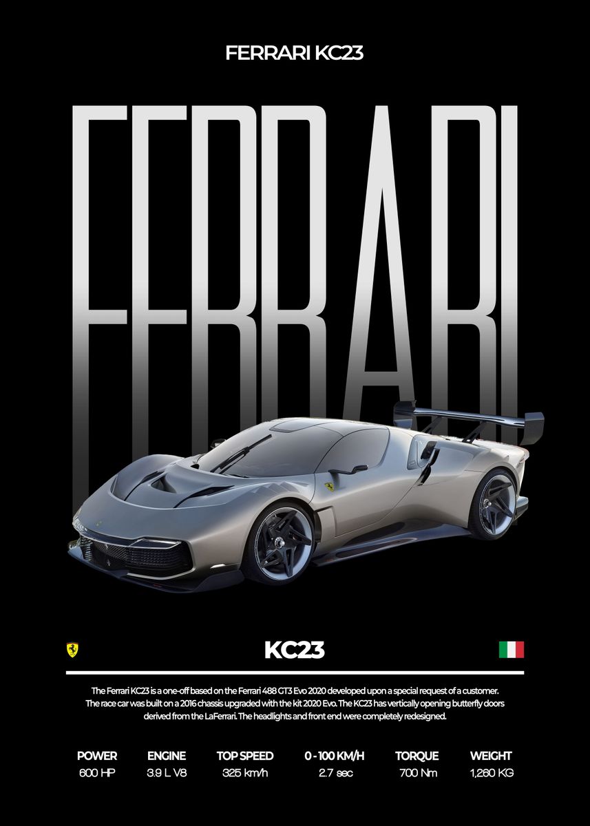 'Ferrari KC23' Poster, picture, metal print, paint by Conceptual Photography | Displate