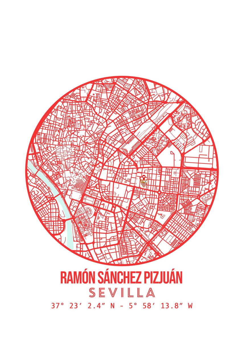 'Sevilla Stadium' Poster, picture, metal print, paint by ken | Displate