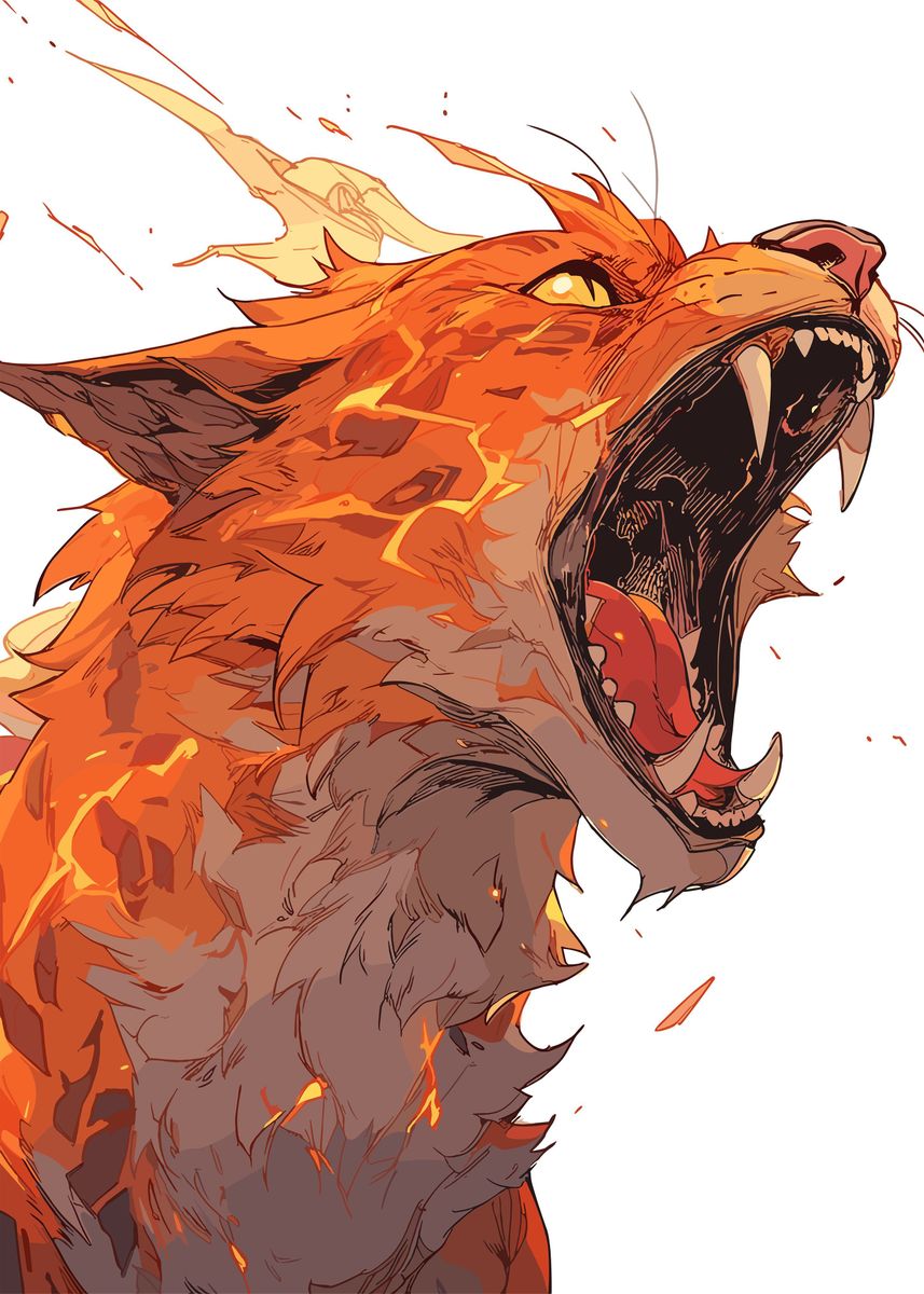 'Wolf Fire' Poster, picture, metal print, paint by Luminescent Light ...