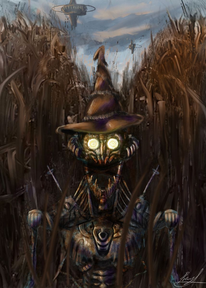 'The Future of Scarecrows' Poster, picture, metal print, paint by Ray ...