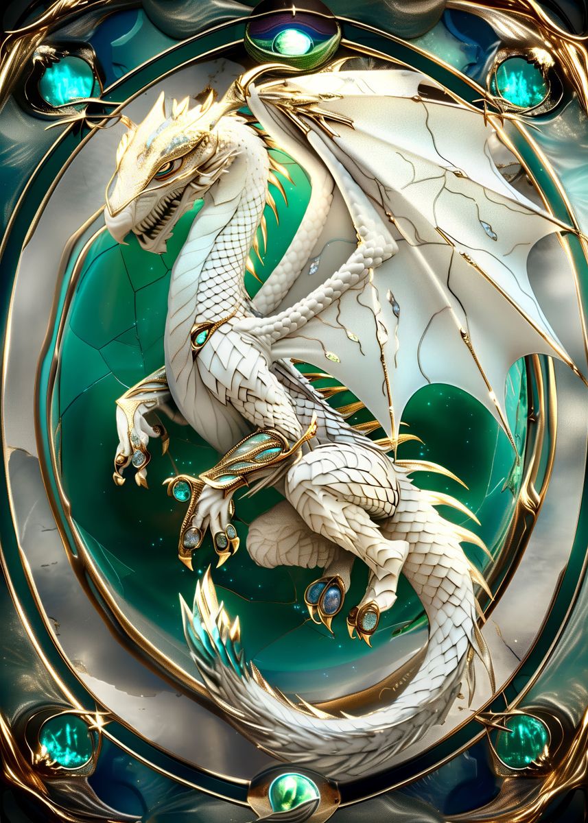 'Dragon Kintsugi Art ' Poster, picture, metal print, paint by Simon ...