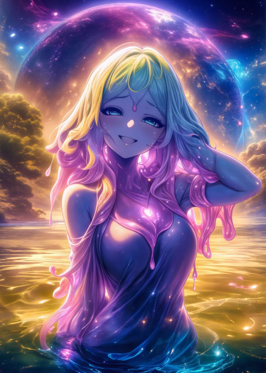 'Sexy Rainbow Slime' Poster, picture, metal print, paint by Vizio | Displate