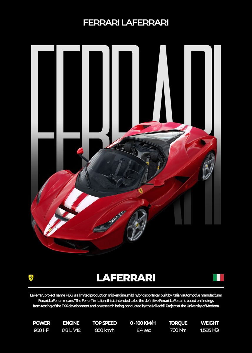 'Ferrari LaFerrari' Poster, picture, metal print, paint by Conceptual ...