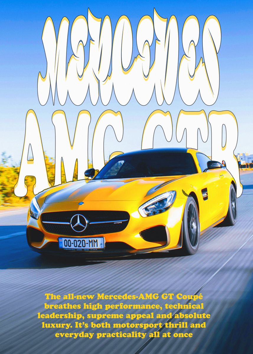 'Mercedes Benz AMG GT' Poster, picture, metal print, paint by Live Art ...