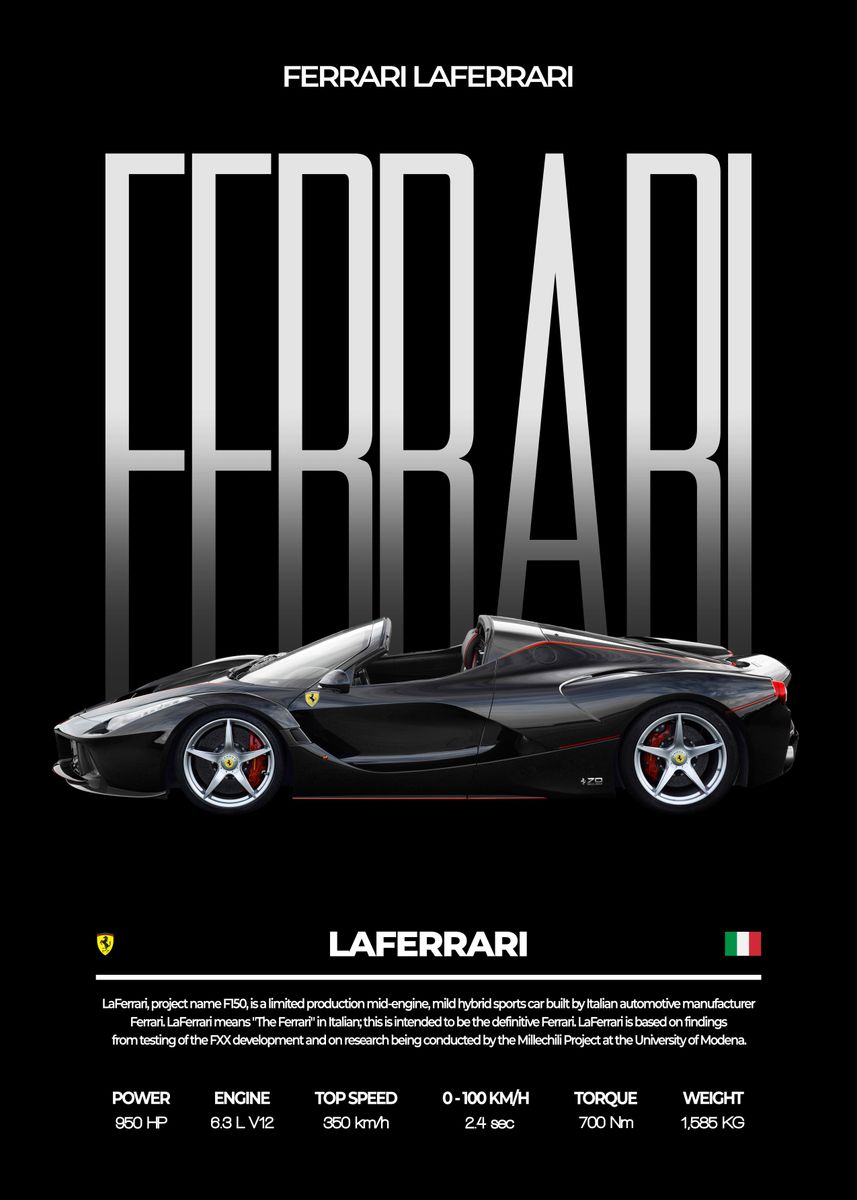 'Ferrari LaFerrari' Poster, picture, metal print, paint by Conceptual ...
