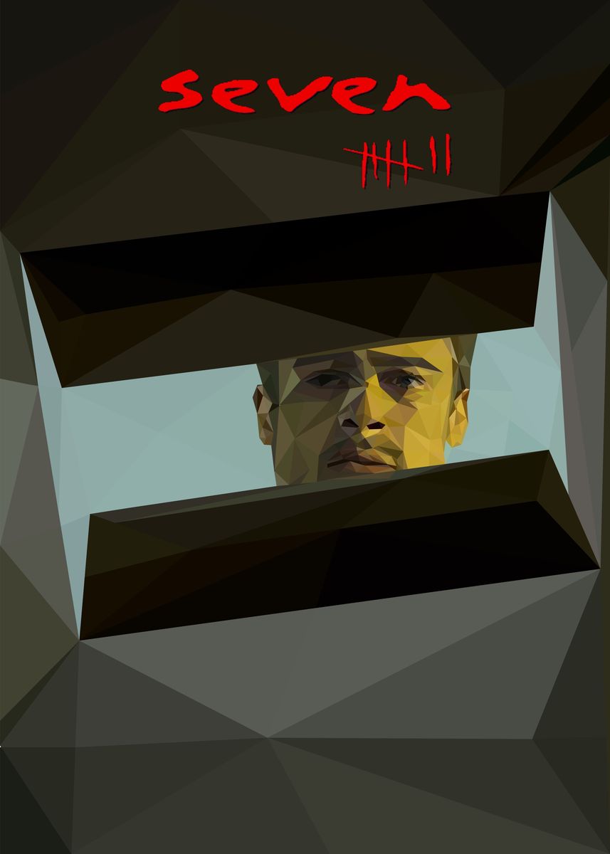 'se7en' Poster, picture, metal print, paint by Lowpoly Posters | Displate
