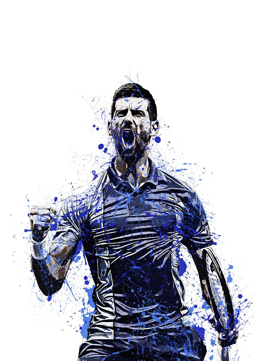 'Novak Djokovic ' Poster, picture, metal print, paint by Tom Hiddleston ...