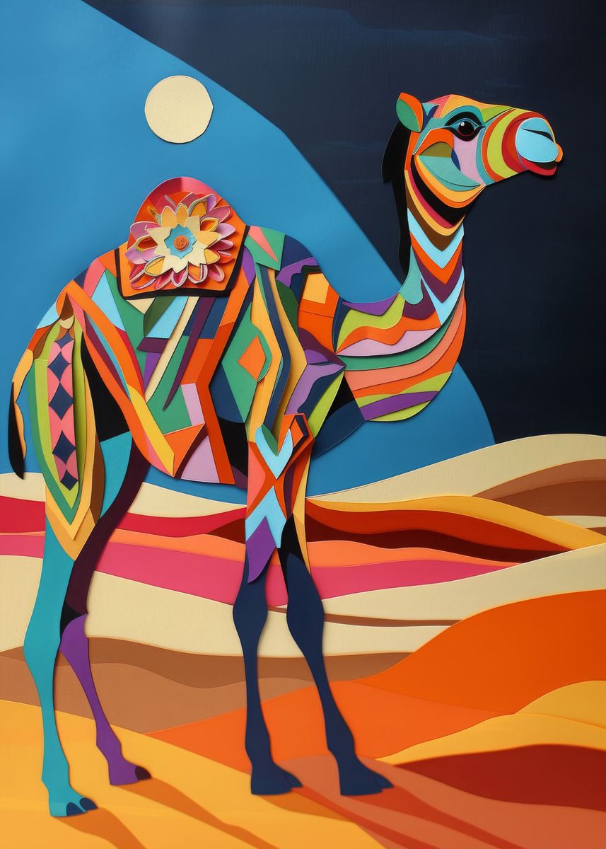 'Camel Paper Craft' Poster, picture, metal print, paint by Morgan Yon ...