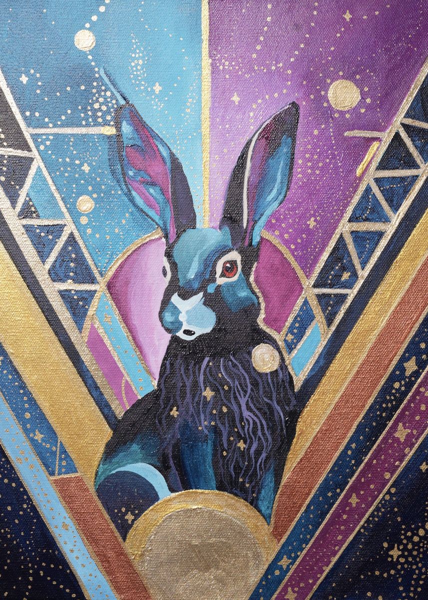 'Eclipse Rabbit' Poster, picture, metal print, paint by Darcy Borg | Displate