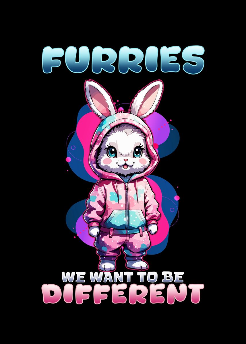 'Furries We Want To Be' Poster, picture, metal print, paint by biNutz ...