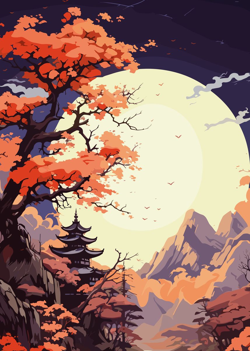 'japan spirit' Poster, picture, metal print, paint by Ark Nights | Displate