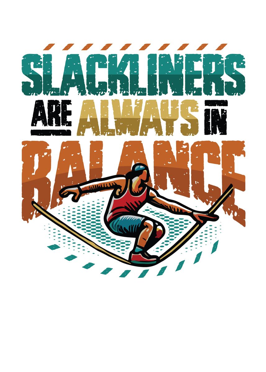 'Slackliners In Balance' Poster, picture, metal print, paint by Sascha ...