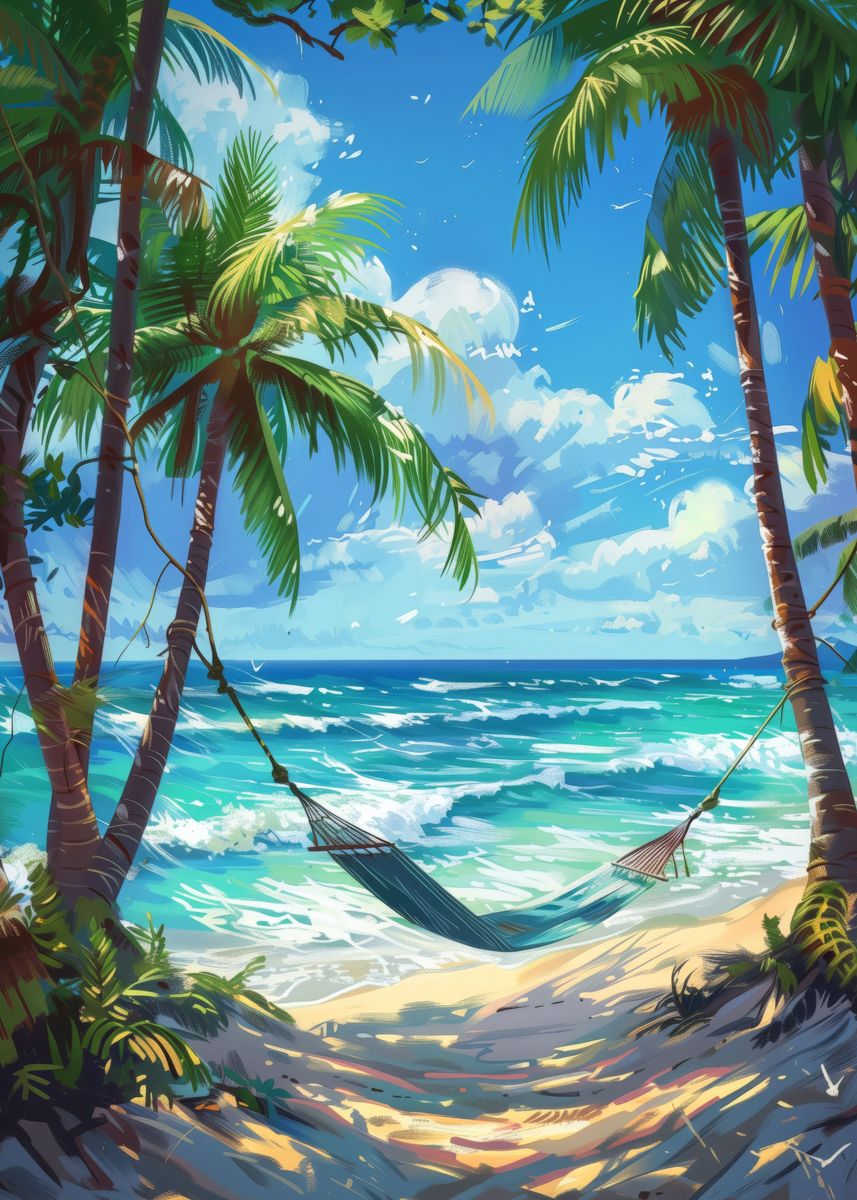 'Tropical Siesta' Poster, picture, metal print, paint by Hristiyana ...