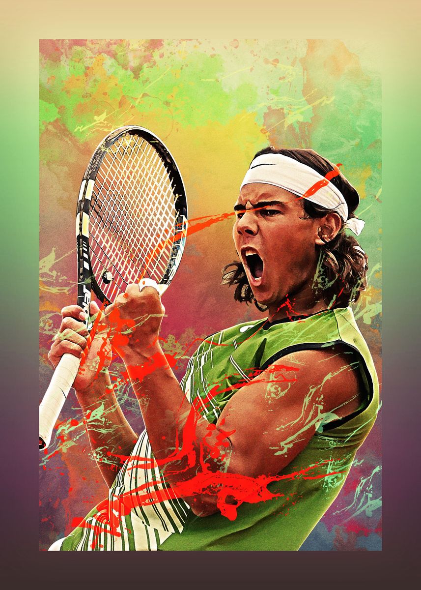 'Rafael Nadal ' Poster, picture, metal print, paint by ru ke | Displate