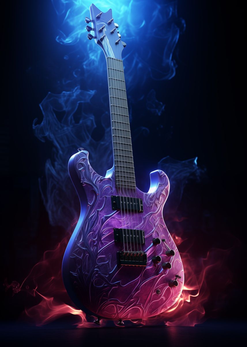 'Electric guitar' Poster, picture, metal print, paint by Yuki | Displate