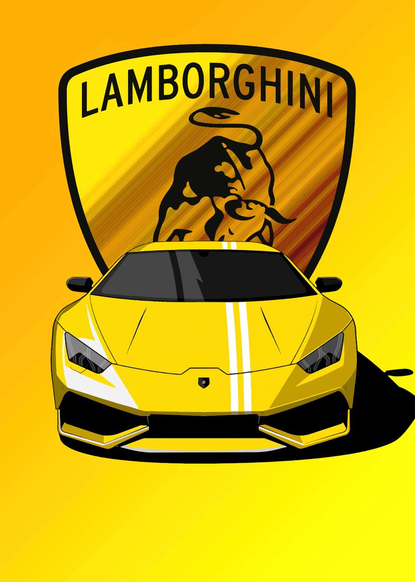 'Lamborgini' Poster, picture, metal print, paint by simple man | Displate
