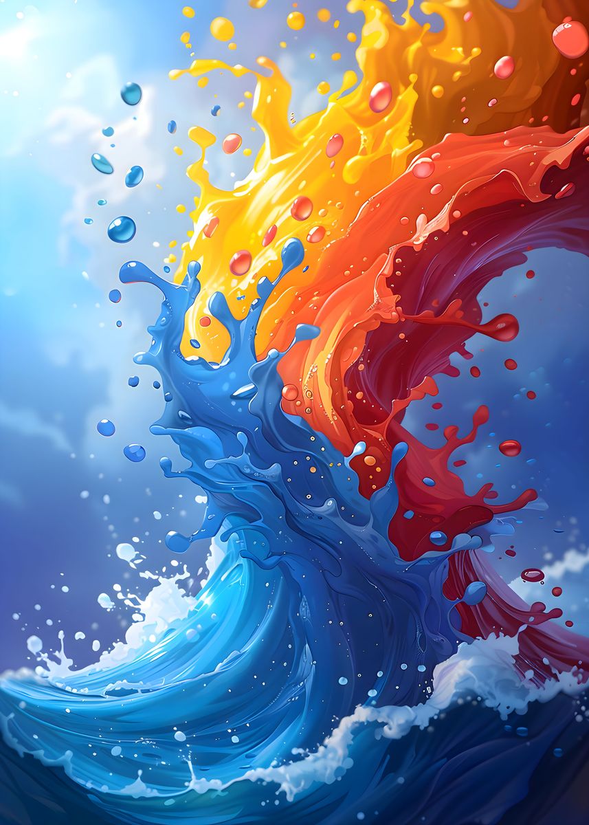 'Colorful Ocean Painting' Poster, picture, metal print, paint by ...