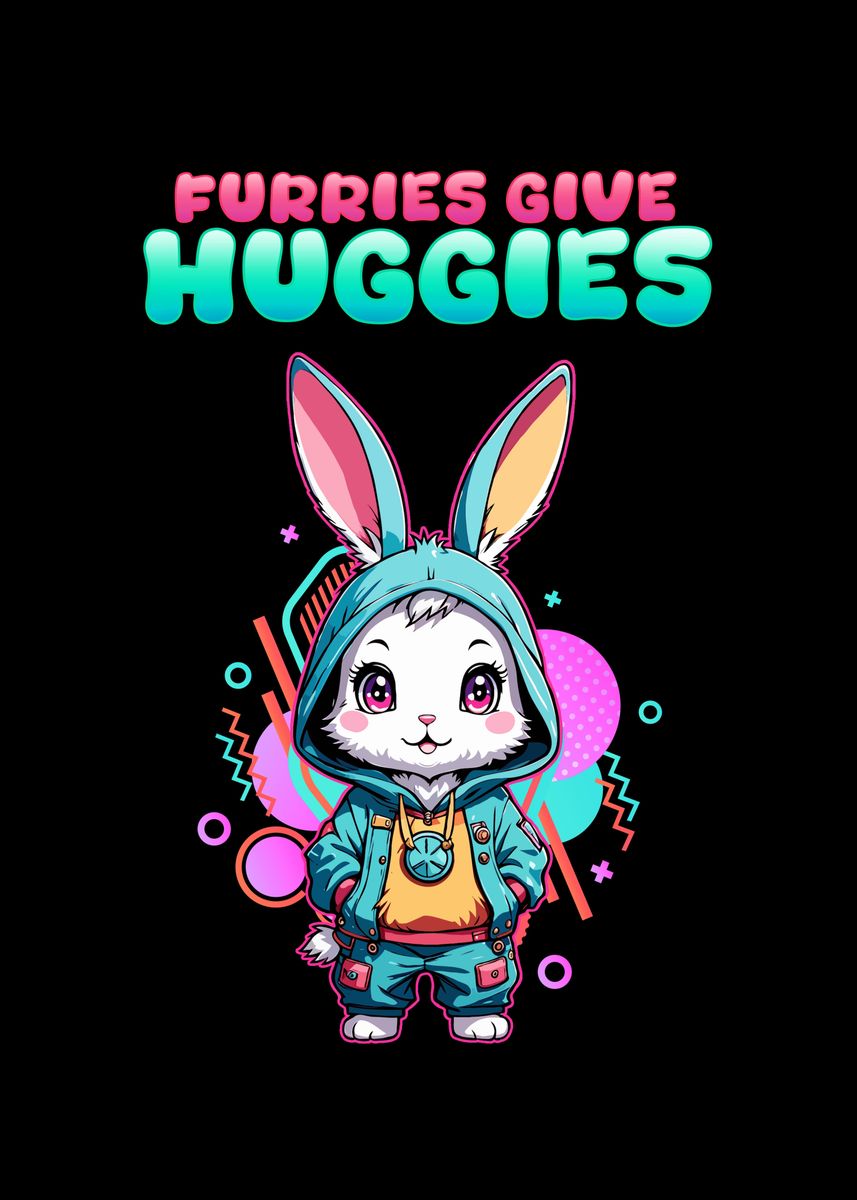 'Furries Give Huggies' Poster, picture, metal print, paint by biNutz ...