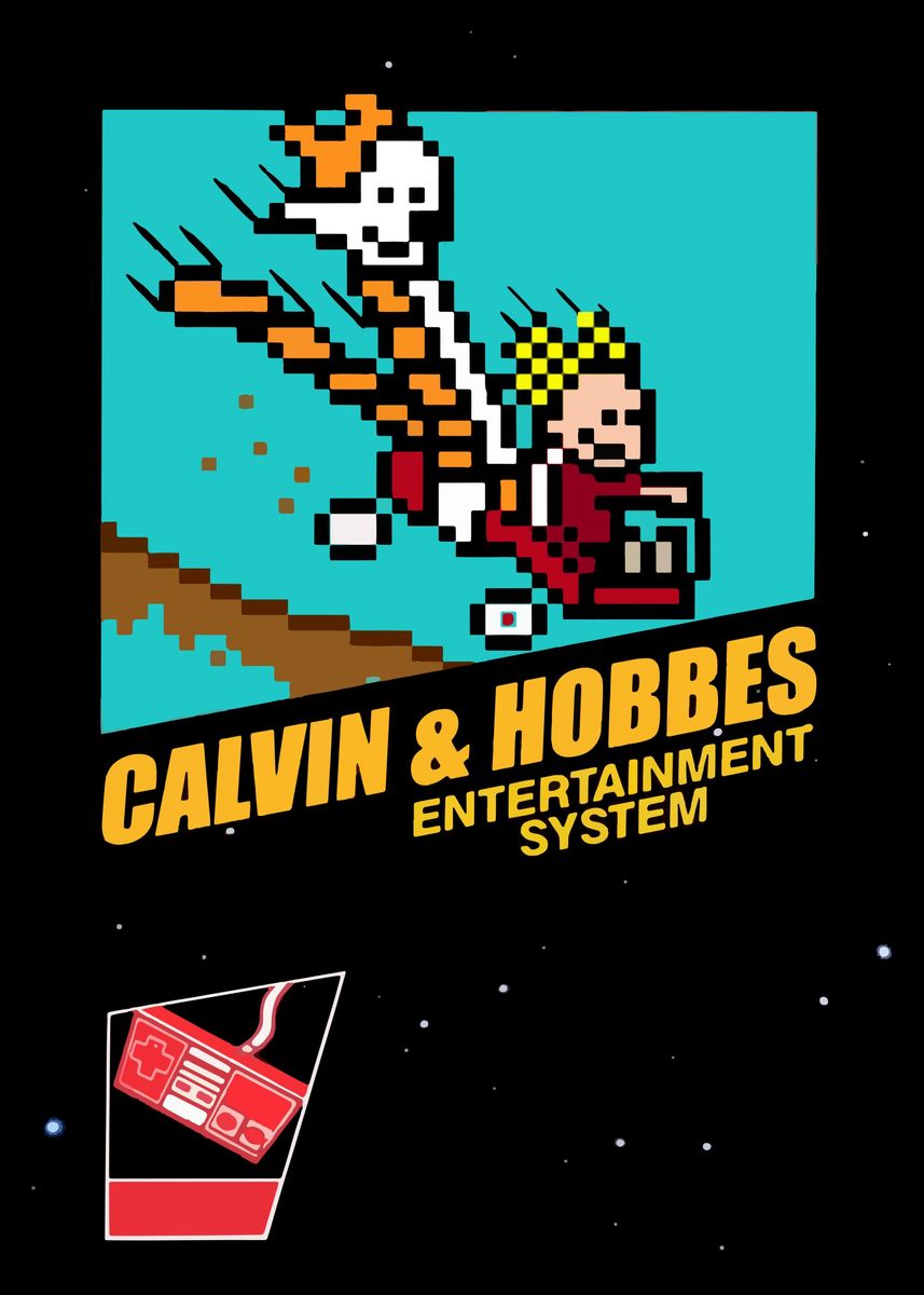 'cartoon calvin hobbes game' Poster, picture, metal print, paint by ...