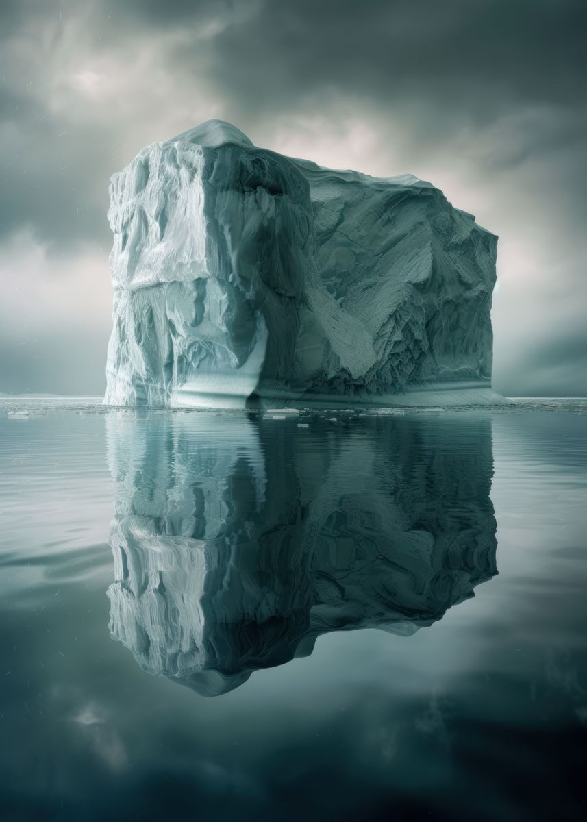 'Iceberg Reflections' Poster, picture, metal print, paint by ...