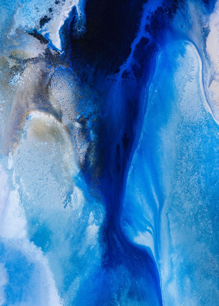 'Modern Dark Blue' Poster, picture, metal print, paint by Petra Meikle ...
