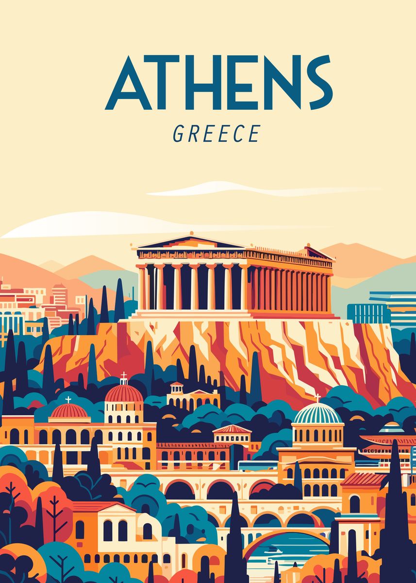 'Greece Travel poster' Poster, picture, metal print, paint by Caravan ...