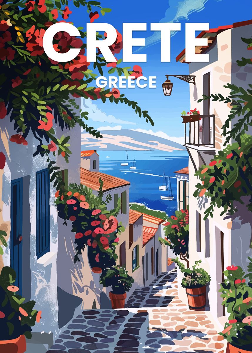 'Island of Crete' Poster, picture, metal print, paint by Tapu Vlad ...