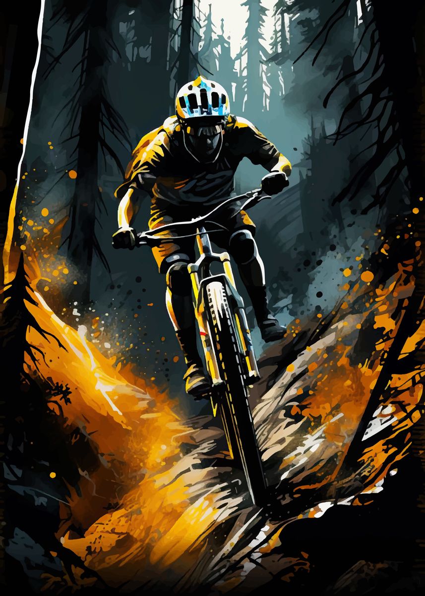 'downhill' Poster, picture, metal print, paint by mandha ndha | Displate