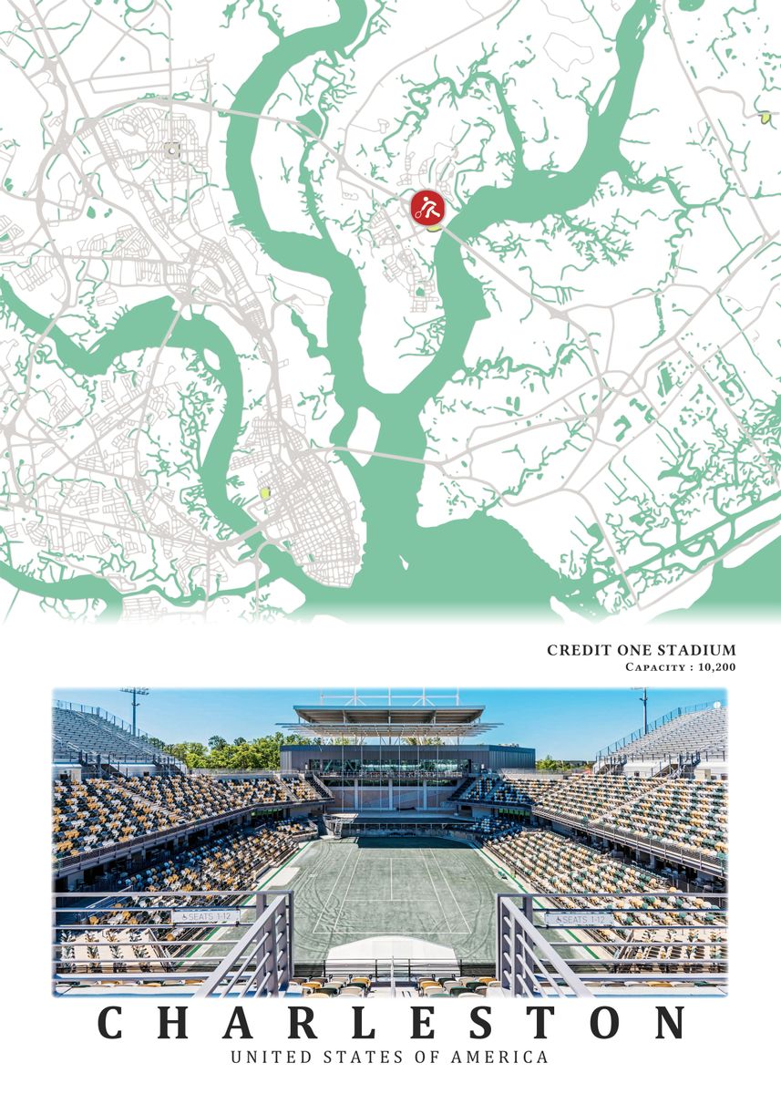 'Credit One Stadium 10200 C' Poster, picture, metal print, paint by ...