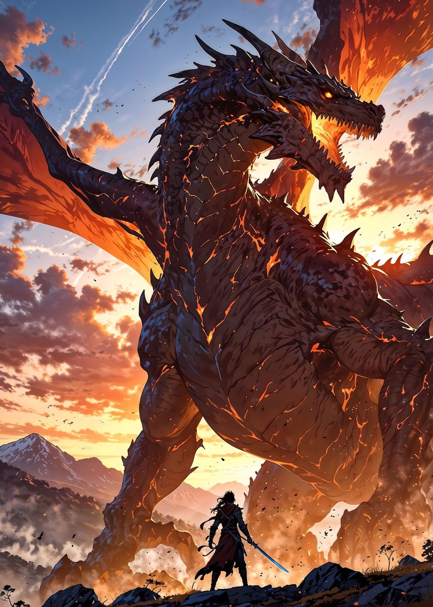 'The Dragons Defiance' Poster, picture, metal print, paint by sekarayu ...