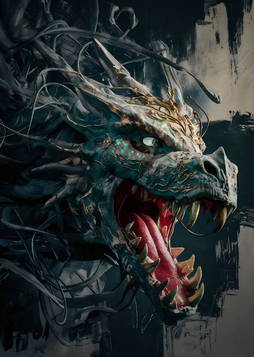 'Dragon' Poster, picture, metal print, paint by Lukasz Kobylka | Displate